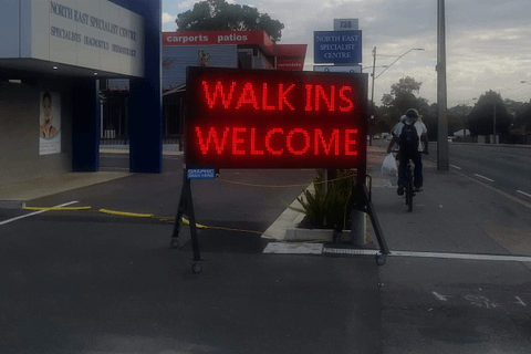 Text Trolley Signs - Graphic Sign Hire