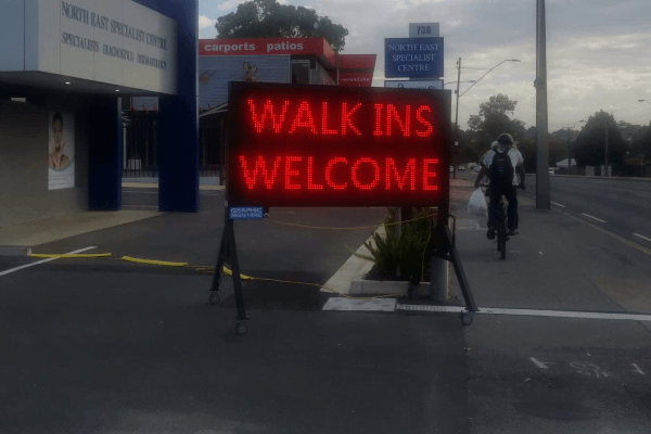 Text Trolley Signs - Graphic Sign Hire